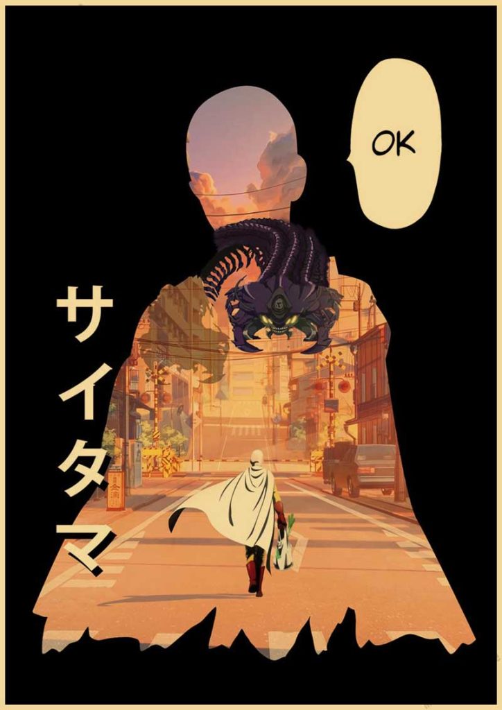 Saitama OK One Punch Man Posters | Anime Posters Mall